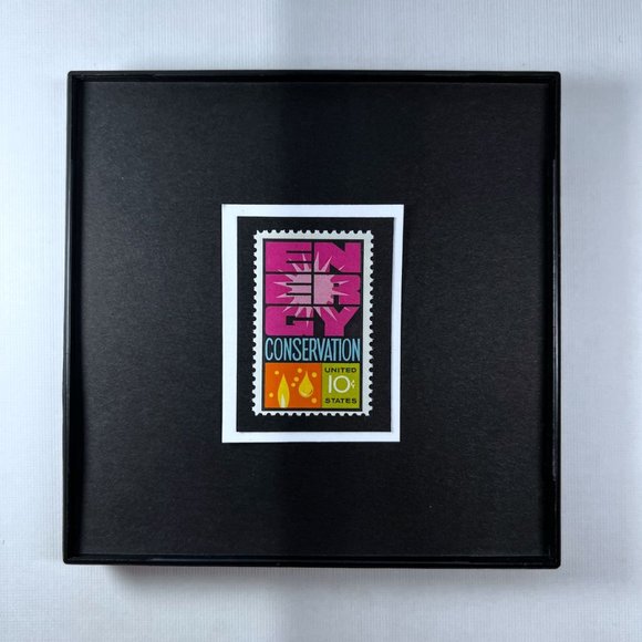 Wall Decor | Energy Conservation 1974 Framed Postage Stamp Art 4x4 Usa ...